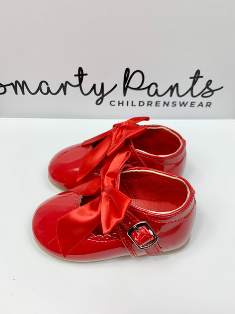 Girls Red 'Kylie' Bow Shoes – Smartypants Childrenswear